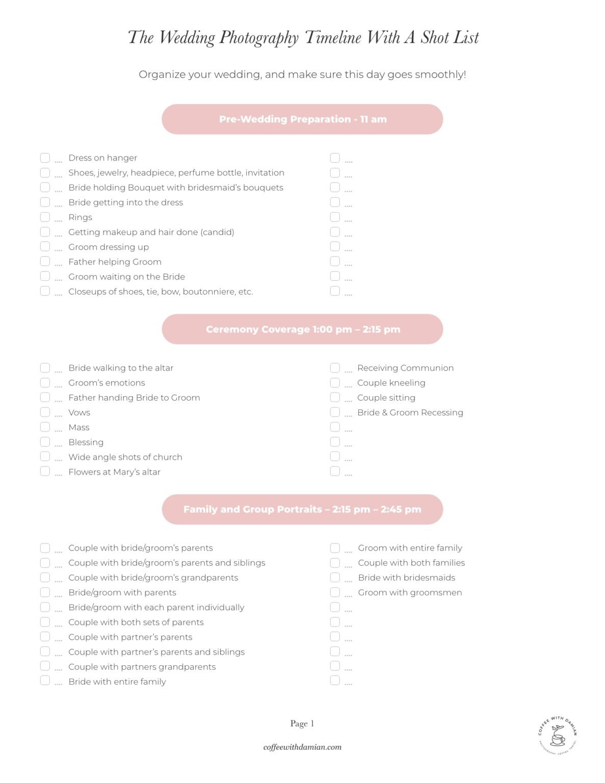 The Ultimate Wedding Photography Timeline (Free PDF) | 2026