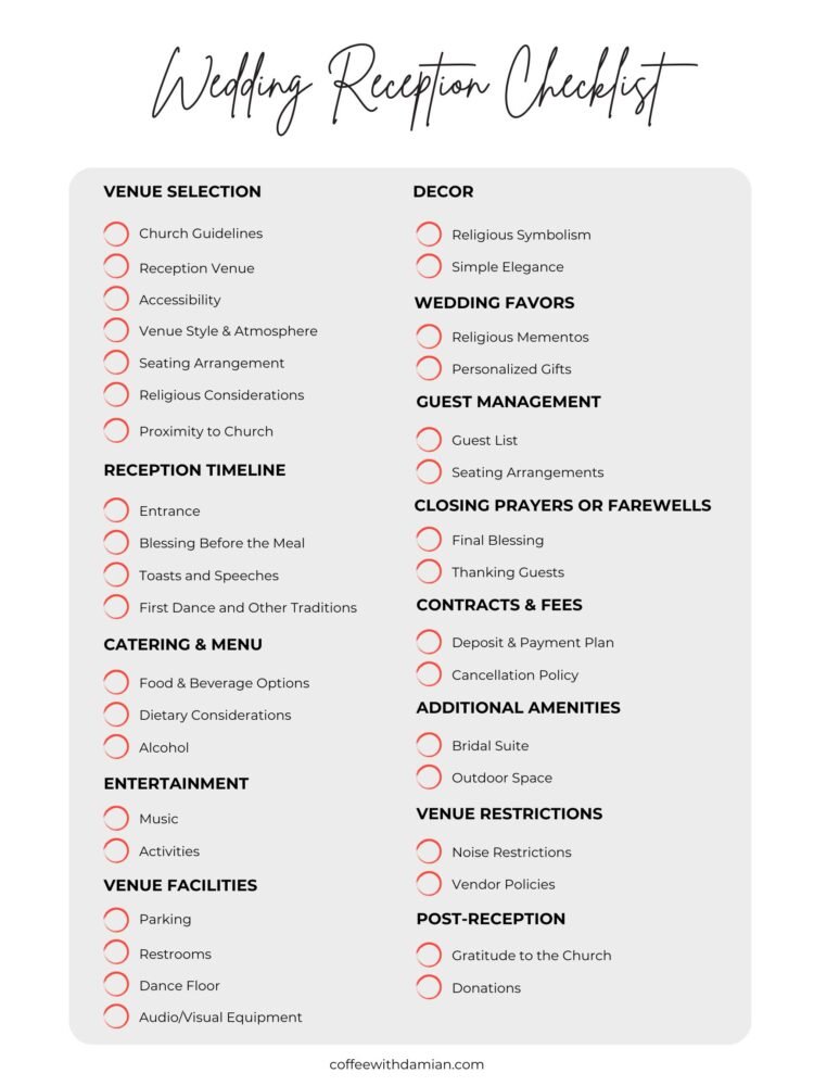 Wedding Reception Checklist In 2025 Printable PDF Wedding Reception Checklist In 2025 Printable PDF